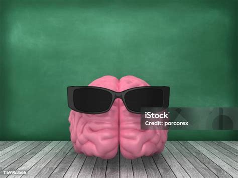 칠판 배경에 안경이 있는 인간의 뇌 3d 렌더링 3차원 형태에 대한 스톡 사진 및 기타 이미지 3차원 형태 Mental Wellbeing 가정의 방 Istock