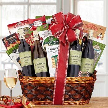 Christmas Wine Basket Wine Country T Baskets Wine Baskets