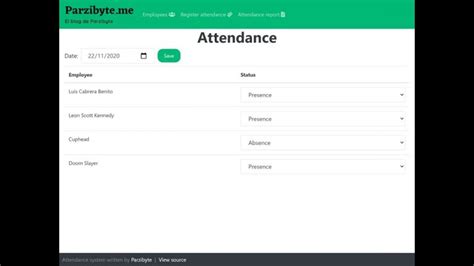 Sistema De Control De Asistencia De Personal Php Y Mysql 2025