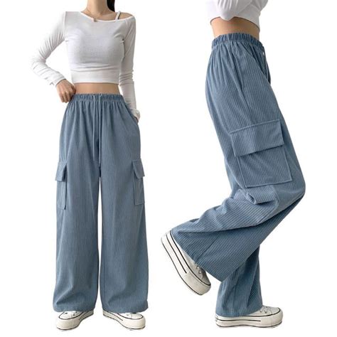 복플레이스 6col 코듀로이핏깡패 골덴 코듀로이 카고 포켓 롱와이드 밴딩 팬츠복플레이스 위시버킷