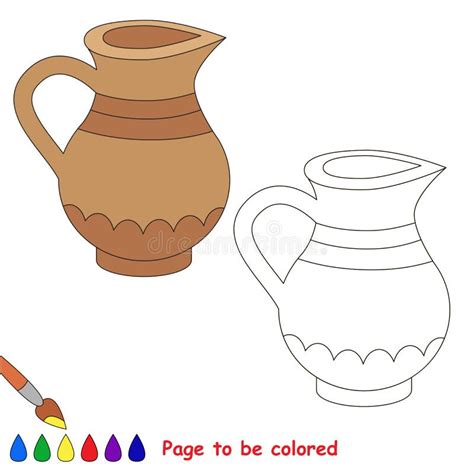 Jug Cartoon Page To Be Colored Stock Vector Illustration Of Drink