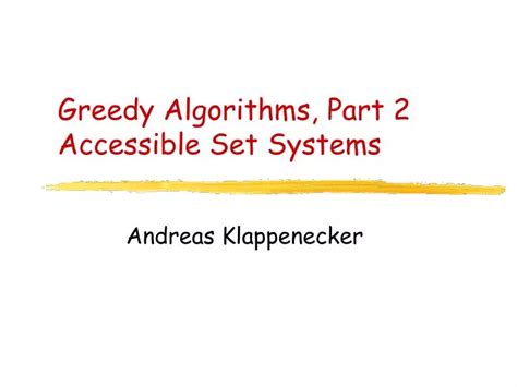 ppt greedy algorithms part 2 accessible set systems powerpoint