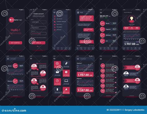 Design Of Mobile App Cryptocurrency Wallet Chat Room Ui Ux Gui Set User Registration