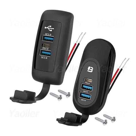 3 портовая автомобильная зарядная розетка 12 В с Usb портом двойная розетка Qc3 0 Usb A и Pd