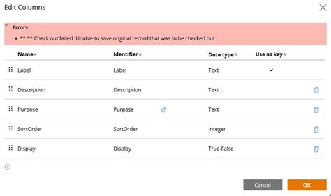 Edit Data Type Column Support Center