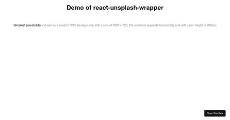 React Unsplash Wrapper Codesandbox