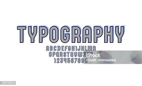 좁은 글꼴 그림자 문자 및 숫자가있는 응축 된 알파벳 Sans Serif 개념에 대한 스톡 벡터 아트 및 기타 이미지 개념 경외감 광고 Istock