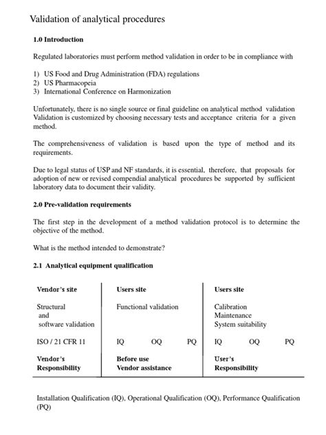 Analytical Method Validation Pdf Verification And Validation