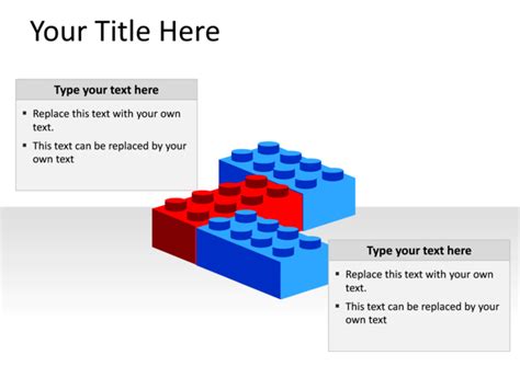 PowerPoint Slide Blocks Diagram Blue 2 Textboxes PL147 CrystalGraphics Com