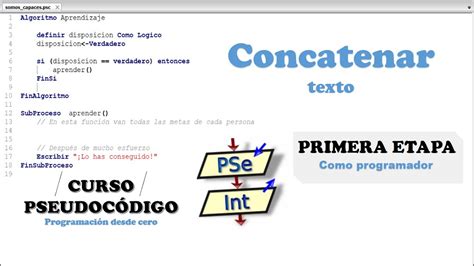 Concatenación PSEUDOCÓDIGO capítulo 7 YouTube