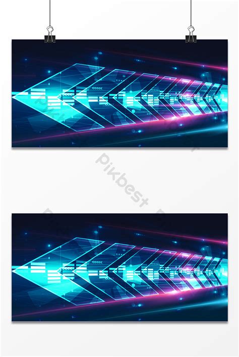Business Technology Speed Light Effect Blue Background Element Design