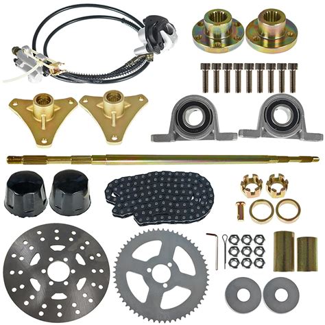 Amazon Com GENRICS Inch Mm Rear Axle Complete Kit With Brake Assembly Chain Sprocket T F