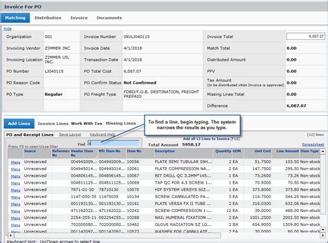 Creating Invoice Match Detail Lines Creating Invoice Match Detail Lines