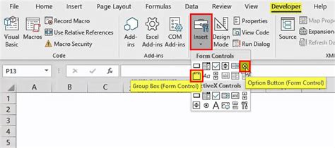 Radio Button In Excel How To Insert Options Button In Excel