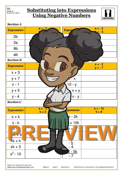 Ks3 And Ks4 Substitution Maths Worksheet Substitution Maths Gcse