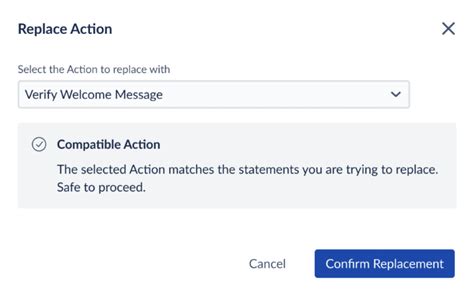Replacing Selected Statements With An Existing Action In Logic Editor