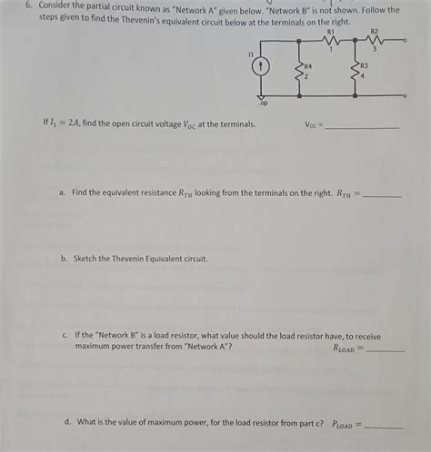 Solved Consider The Partial Circuit Known As Network A Chegg