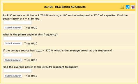 Solved RLC Series AC Circuits An RLC Series Circuit Chegg Com