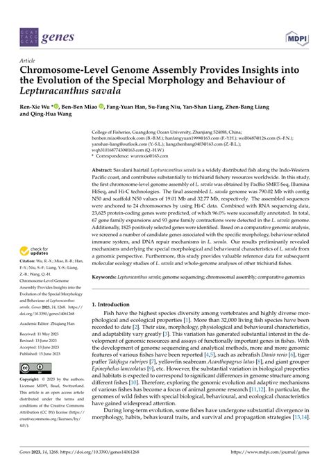 Pdf Chromosome Level Genome Assembly Provides Insights Into The