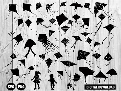Kite Svg Kite Svg Bundle Kite Clipart Kite Silhouette Etsy