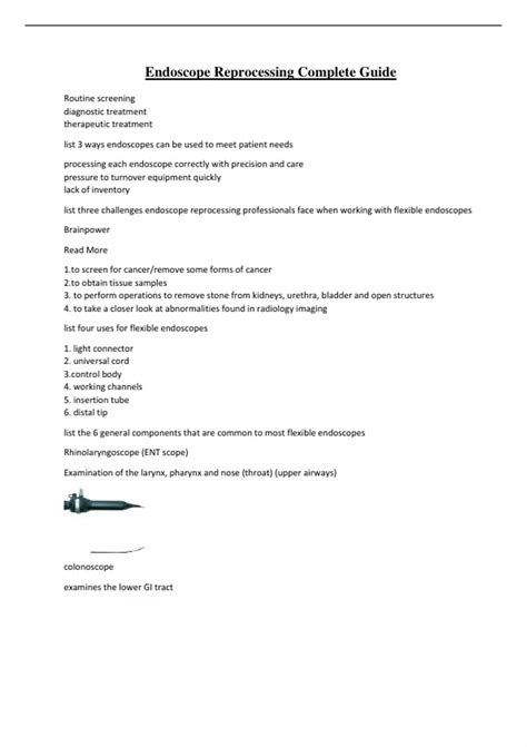 Endoscope Reprocessing Complete Guide Endoscope Reprocessing Complete Stuvia Us