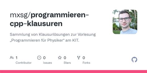Github Mxsgprogrammieren Cpp Klausuren Sammlung Von Klausurlösungen
