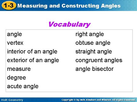 Measuring And Constructing Angles 1 3 Constructing Angles