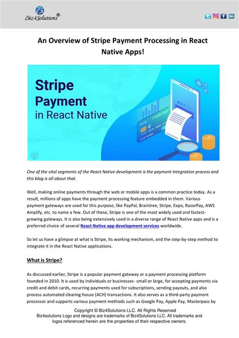 Ppt An Overview Of Stripe Payment Processing In React Native Apps