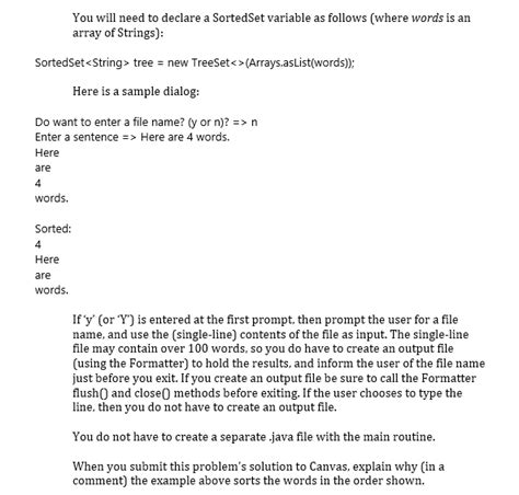 Solved Treeset Sort Write A Program Treejava That Reads A