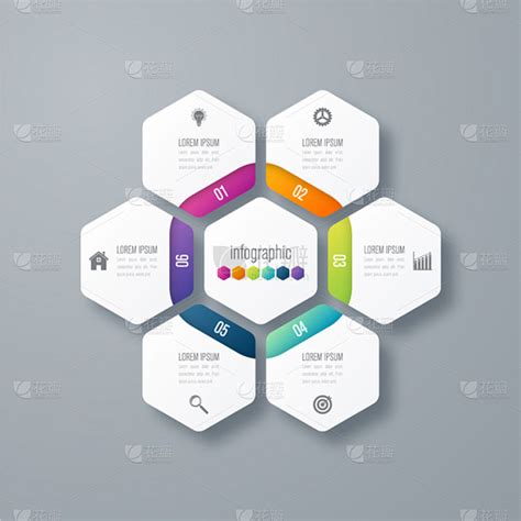 模板 数字6 六边形 商务 计划书 图表 蜘蛛网 三维图形 选择 沟通