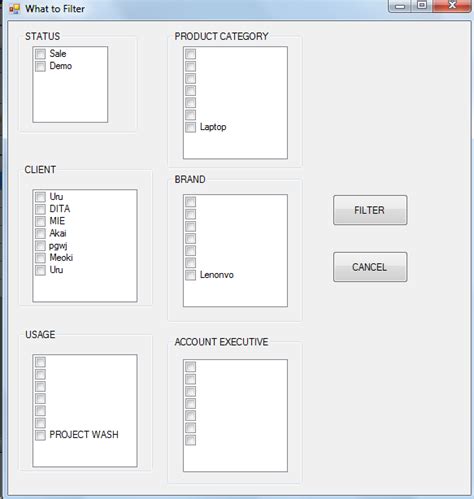 Vb Net Filter Using CheckedListBox DaniWeb