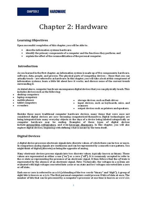 Exploring The Core Components And Functions Of Computer Hardware Pdf Random Access Memory