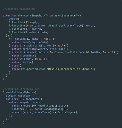 Flutter Tip A Handy Extension On Asyncsnapshot Credit Simon