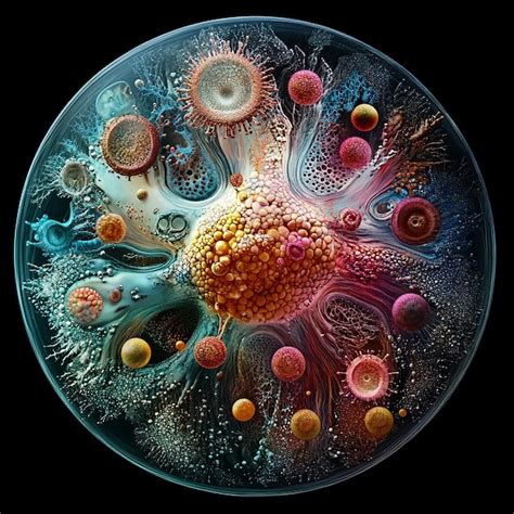 Colorful Hyperrealistic Cellular Diagram Detailed Scientific