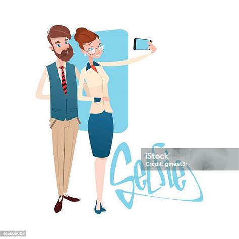 똑똑한 에 셀카 사진을 찍는 비즈니스 사람들 커플 남자 여자 경영자에 대한 스톡 벡터 아트 및 기타 이미지 경영자 고용과 노동 기업 재무와 산업 Istock