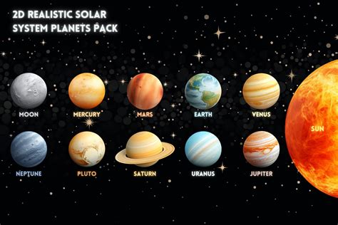 2d Solar System Realistic Pack 2d Icons Unity Asset Store