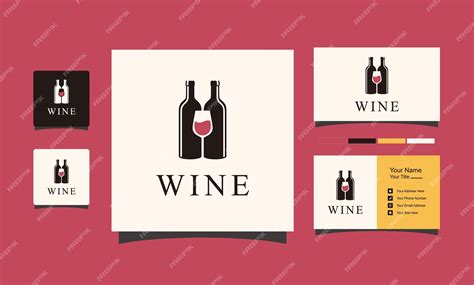 Premium Vector Red Wine Glass And Bottle Logo Design Inspiration