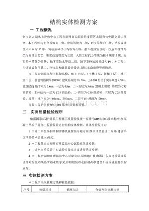 结构实体检验专项方案 蚂蚁文库