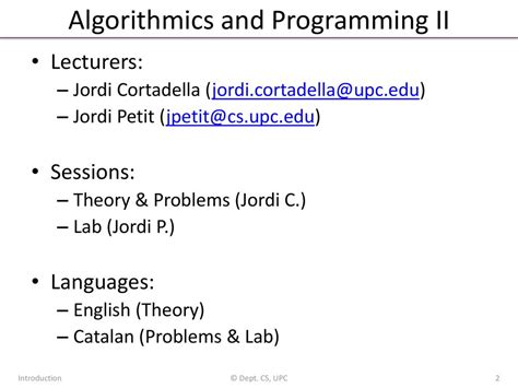 Algorithmics And Programming Ii Introduction Ppt Download