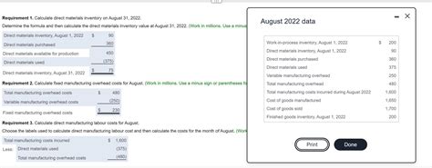 Solved Х Requirement Calculate direct materials Chegg com