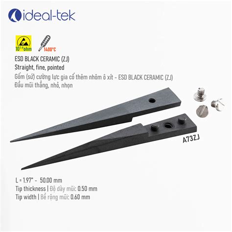 Viet At 73zj Esd Ceramic Replaceable Tip Tweezers Straight Fine Pointed Tips Superior