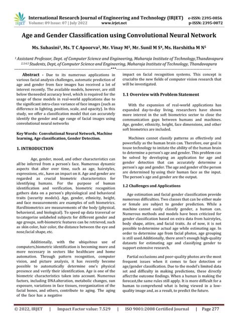 Age And Gender Classification Using Convolutional Neural Network Pdf