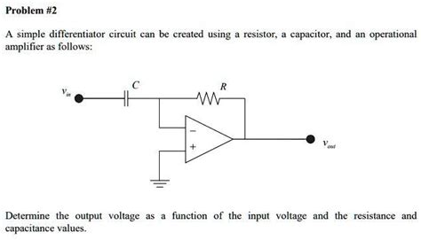Problem A Simple Differentiator Circuit Can Be Created Using A Resistor A Capacitor And An