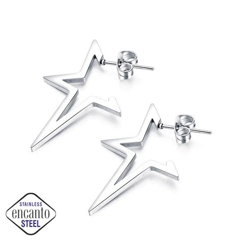 Стоманени обеци звезди Encantobg