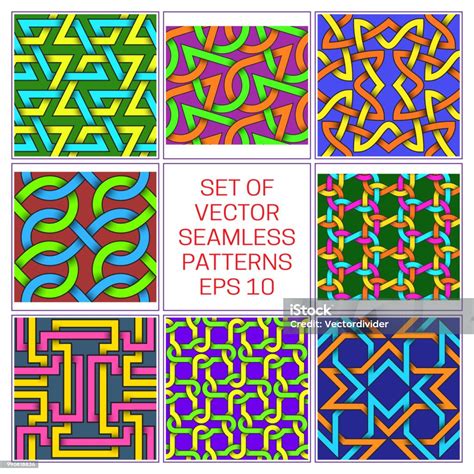 화려한 총 완벽 한 패턴의 집합입니다 편집 가능한 색상으로 추상적인 배경입니다 개체 그룹에 대한 스톡 벡터 아트 및 기타 이미지