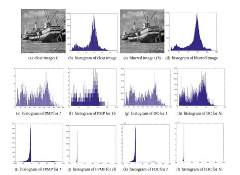 Histogram Plots For Fpmp Fcd Pmp And Dc Of Clear And Blurred Images