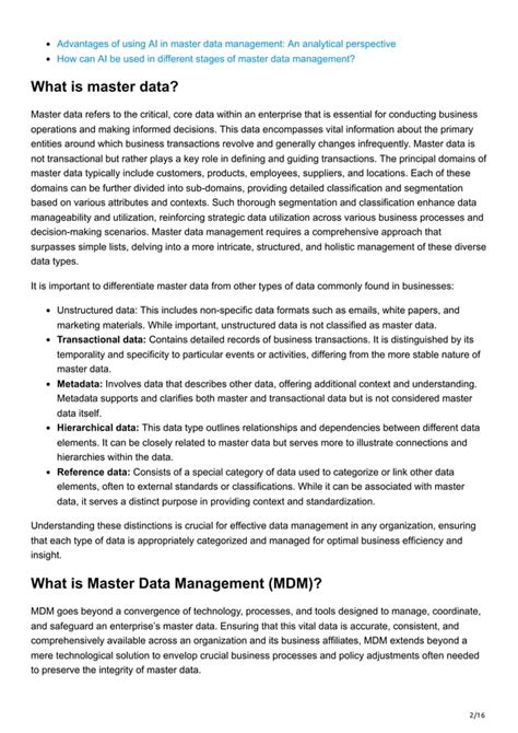 Ai In Master Data Management Mdm Pioneering Next Generation Data Management