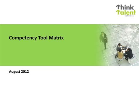 Competency Tool Matrix PPT