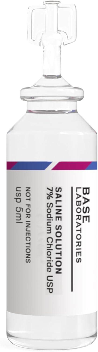 Base Labs 7 Hypertonic Saline Solution For Nebulizer Machine 50 Vials 5ml Unit Dose