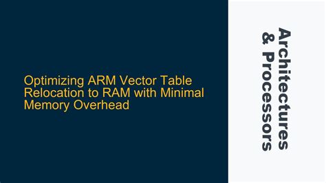 Optimizing Arm Vector Table Relocation To Ram With Minimal Memory Overhead System On Chips